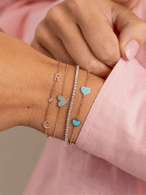 Dainty Diamond Initial Bracelet 14k Gold 2 Letters Lemel Lemel