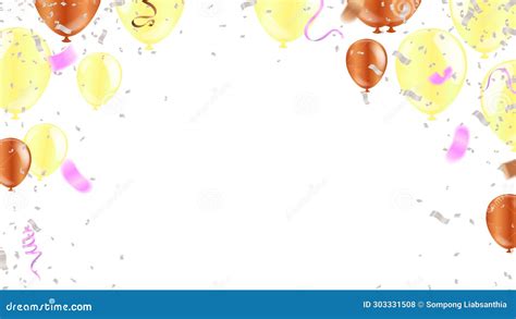 Color Glossy Happy Birthday Balloons Banner Background Illustration