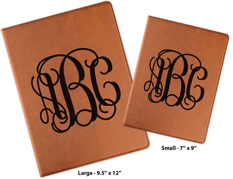 Custom Interlocking Monogram Leatherette Portfolio With Notepad