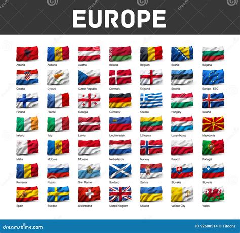 Grupo De Bandeiras Europeias Ilustração Stock Ilustração de internacional branco
