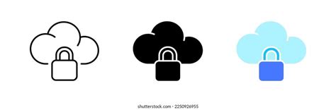 Database Icons Set Cloud Lock Password Stock Vector Royalty Free
