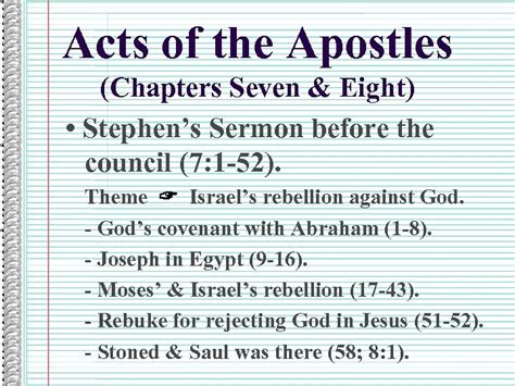 Acts Of The Apostles Chapters Seven Eight