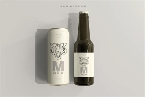 500ml 매끄러운 소다 또는 맥주 캔 병 모형 포함 프리미엄 Psd 파일