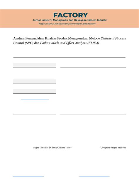 Analisis Pengendalian Kualitas Produk Menggunakan Metode Statistical