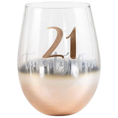 Rose Gold 21 Ombre Stemless Wine Glass 600ml Drinking Cup Bunnings