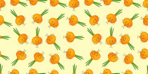 귀여운 웃는 만화 스타일의 양파 양파 전구 야채 캐릭터와 하트 벡터 음식 디자인에 대한 원활한 패턴 배경 벡터 일러스트레이션 양파에 대한 스톡 벡터 아트 및 기타 이미지