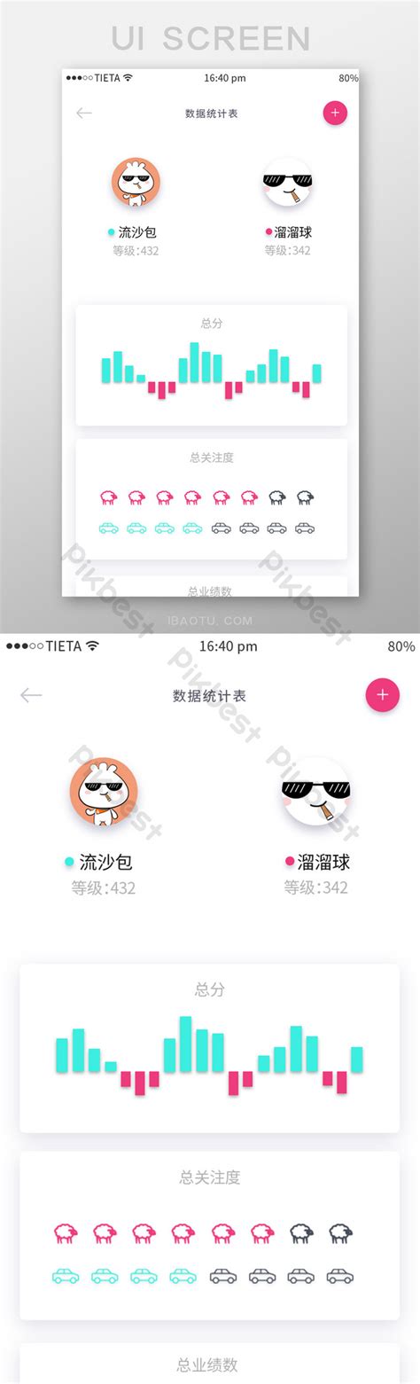 White Simple Style Data Statistics Table Comparison Ui Interface Ui