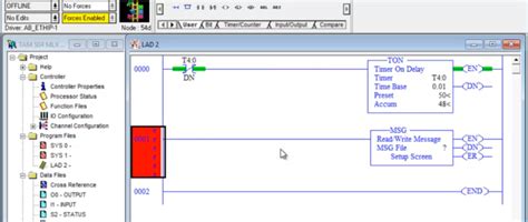 Message Msg Micrologix 1400 Writing Data Over Ethernet To A