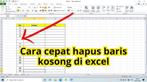 Cara Menghapus Baris Kosong Di Excel Dengan Cepat Youtube