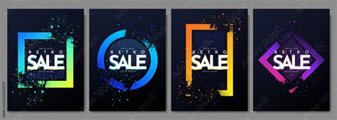 Vector Frame For Text Modern Art Graphics Dynamic Frame Stylish Geometric Black Background