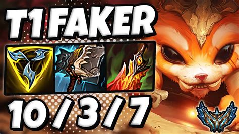 T1 Faker Gnar Vs Olaf Top Patch 1211 Korea Challenger Youtube