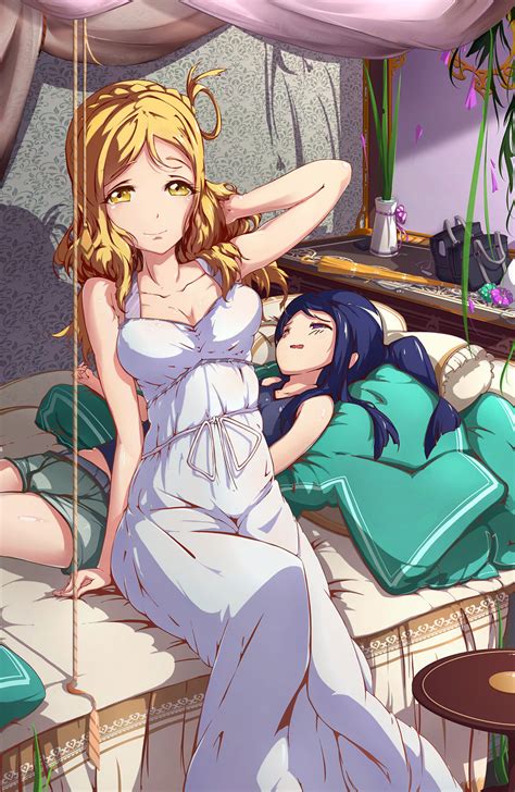 Matsuura Kanan And Ohara Mari Love Live And 1 More Drawn By Renzel