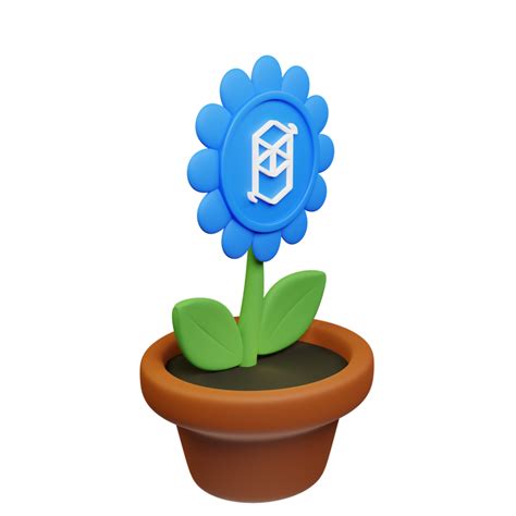 Fantom Ftm Crypto Bloom 3d Rendered Flower Pot 33654944 Png