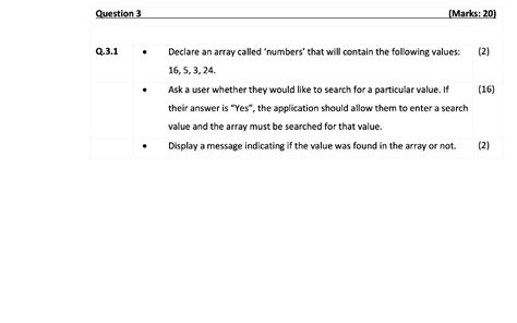 Solved Question Q Marks Declare An Array Called Chegg