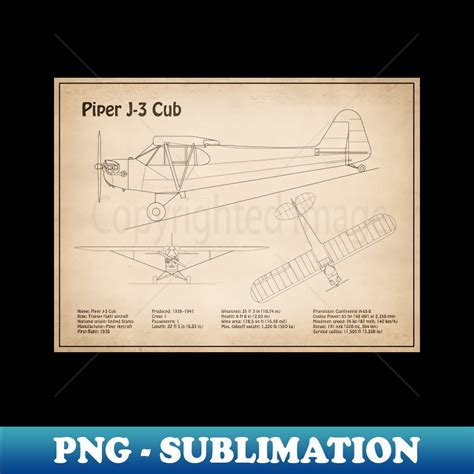 Piper J 3 Cub Airplane Blueprint Sd Special Edition Su Inspire