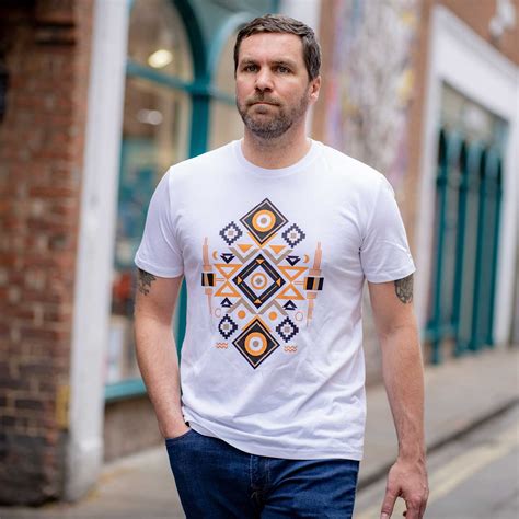 Winstons Aztec Mens T Shirt White Winstons Of York