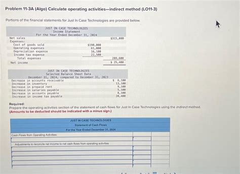 Solved Problem 11 3A Algo Calculate Operating Chegg Com