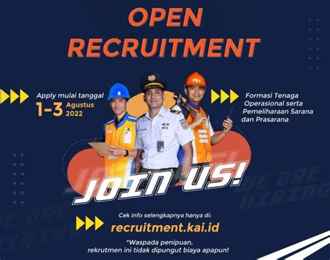 KAI Buka Lowongan Kerja Berbagai Formasi Pendaftaran Hingga Agustus