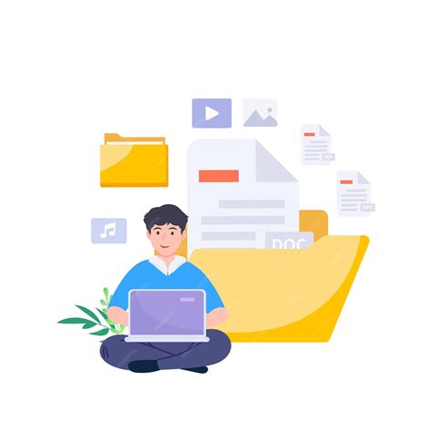 Premium Vector File Management Concept Data Storage Folders Documents