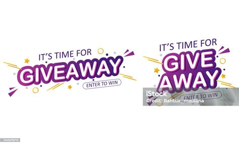경품 텍스트 배너 소셜 미디어 게시물 또는 웹 사이트 배너에 대한 포스터 디자인 템플릿을 얻기 위해 경품을 입력하십시오 벡터 그림 증정품에 대한 스톡 벡터 아트 및 기타