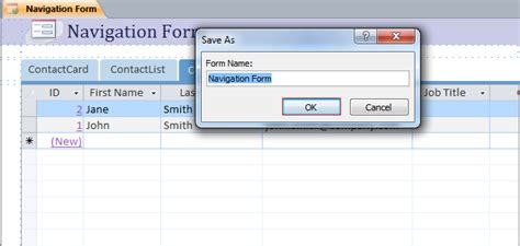 How To Create A New Navigation Form In Access 2010 And Set It As