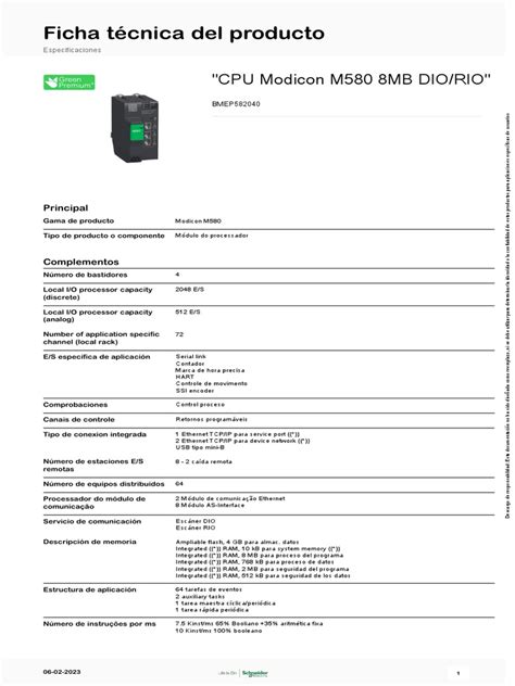 Modicon M580 Epac Bmep582040 Pdf Memoria De Acceso Aleatorio