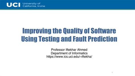 Ppt Improving The Quality Of Software Using Testing And Fault