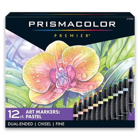 Prismacolor Double Ended Chisel Fine Markers Set Of 12 Pastel Colors