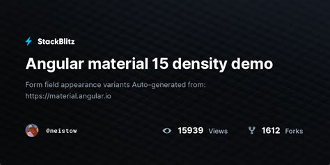 Angular Material Density Demo Stackblitz