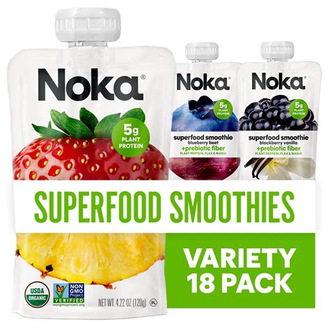 Amazon Noka Superfood Smoothie Pouches Strawberry Pineapple