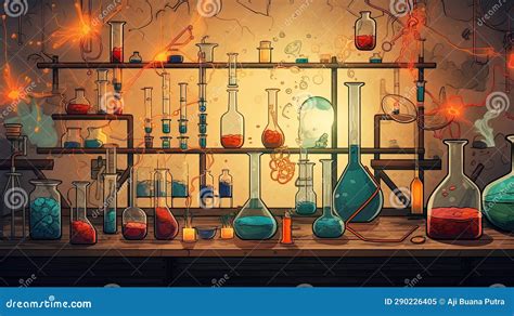 Lab Chemistry Or Science Research And Development Concept With Copy Space Ai Generated Stock