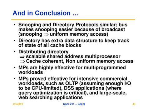 Csci 211 Computer System Architecture Lec 9 Multiprocessor Ii Ppt