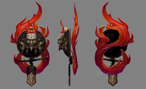 天魔令 法器 法宝 恶魔脸 凶器 杀器 鬼煞 镇恶凶煞之物 火苗 鬼脸圆牌 综合模型 蛮蜗网