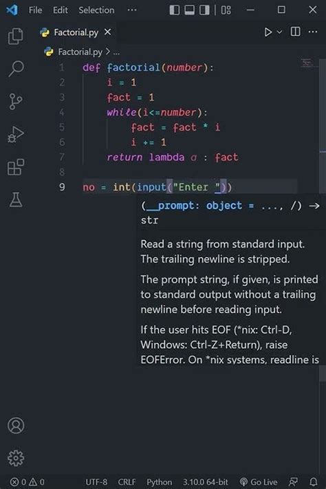 factorial using lambda function python programming youtube