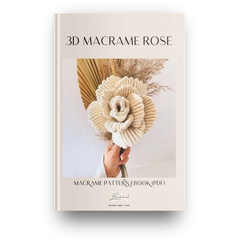 Macrame Rose Flower Diy Pattern Ebook Step By Step Tutorial And
