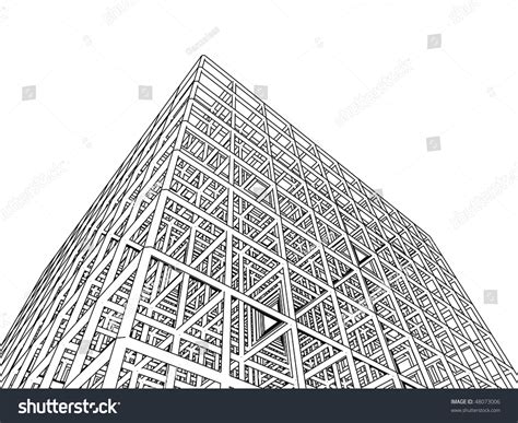 Imaginary Three Dimensional Architecture Stock Vector Illustration