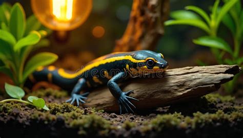 Colorful Salamander In A Natural Environment Stock Illustration
