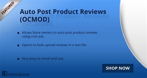 OpenCart Opencart Auto Product Reviews OCMOD