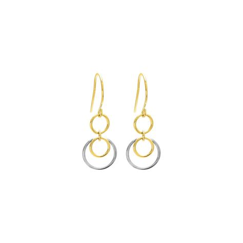 Achat Boucles d oreilles crochet en plaqué or bicolore