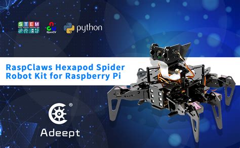 Adeept Raspclaws Hexapod Spider Robot Kit For Raspberry Pi 43 Model Bb Steam Crawling Robot