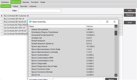 Epicor Function Custom Assembly Reference Epicor Erp 10 Epicor