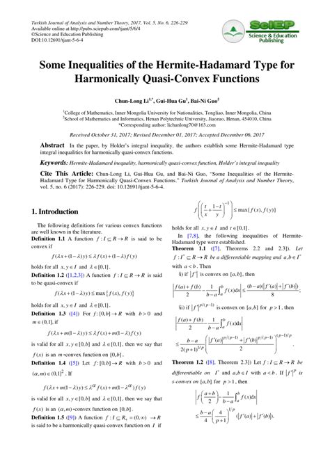 PDF Some Inequalities Of The Hermite Hadamard Type For Harmonically
