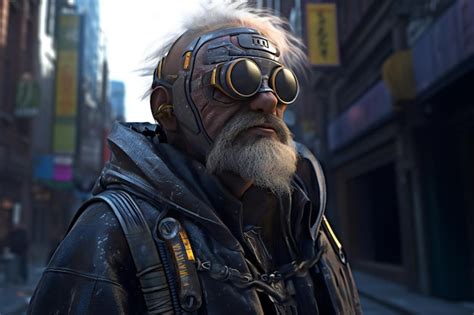 Premium Ai Image Handsome Bearded Man In Aviator Glasses And Leather