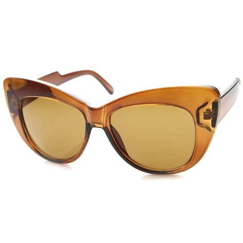 Womens Oversize Cat Eye Butterfly Shape Sunglasses Zerouv