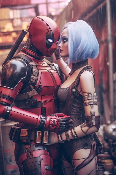 Zf Puhi Harley Quinn Kissing Hugging Deadpool In F By Zfpuhi On Deviantart