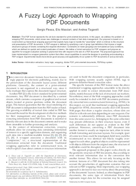 pdf a fuzzy logic approach to wrapping pdf documents