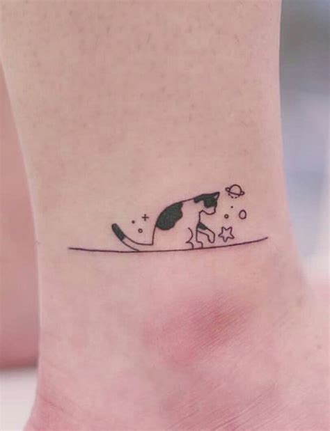 Minimalist Cat Tattoo On The Ankle Artofit