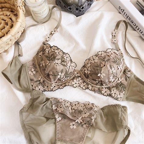 Conjunto De Roupas Íntimas Femininas Calcinhas De Renda Soutien Push Up