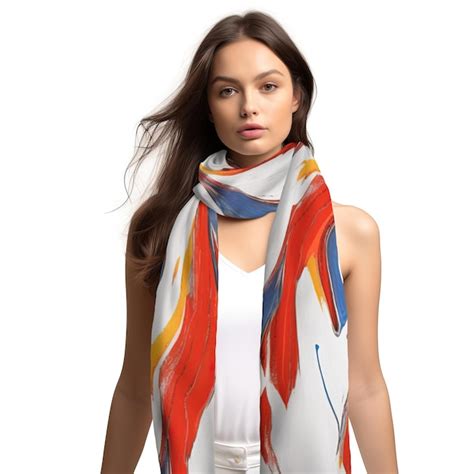 Premium Photo Scarf Abstract Expressionism Art Style White Backgr