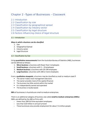 Chap 1 Role Of Business Classwork Chapter 1 Role Of Business